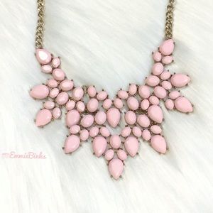Jewelry | New Matte Pastel Pink Jeweled Bib Statement Necklace | Poshmark